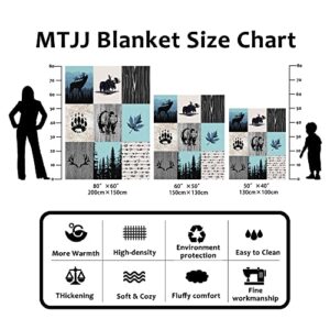 MTJJ Blanket Retro Bear Moose Deer Throw Blankets,Ultra Soft Fleece Blanket Cozy Bed Blankets Quilt Home Decor Blankets Sofa Blanket Gifts Blanket for Men Women Kids Christmas Birthday(60 in×50 in)