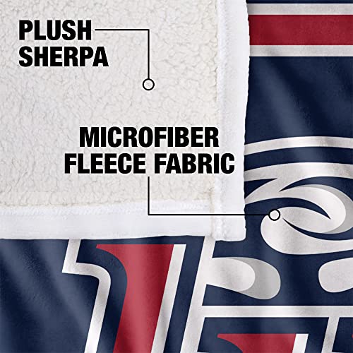 Liberty University Blanket, 50"x60" Primary Logo Stripes Silky Touch Sherpa Back Super Soft Throw Blanket