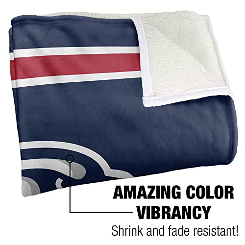 Liberty University Blanket, 50"x60" Primary Logo Stripes Silky Touch Sherpa Back Super Soft Throw Blanket