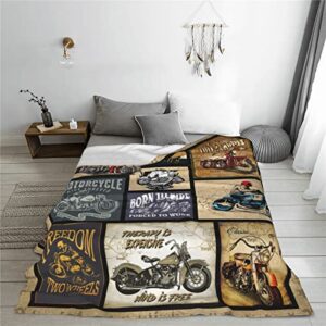 Motorcycle Blanket Gifts for Men and Women Throw Blanket for Couch Sofa Bed Plush Throw Fleece Blanket Soft Cozy Bedding for Kids and Adults Bedroom Size 50"x40"