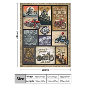 Motorcycle Blanket Gifts for Men and Women Throw Blanket for Couch Sofa Bed Plush Throw Fleece Blanket Soft Cozy Bedding for Kids and Adults Bedroom Size 50"x40"