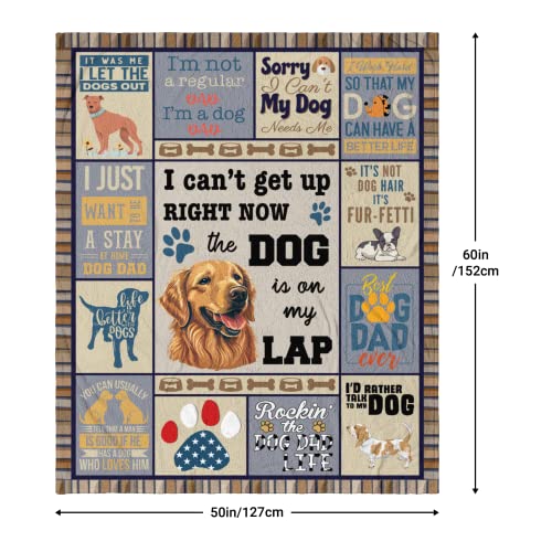 Qotuty Dog Dad Gifts for Men, Dog Dad Gifts Blanket 50"x60", Best Dog Dad Ever, Dog Father Gifts, Gifts for Dog Lovers, Dog Lover Gifts, Dog Owner Gifts for Men, Gifts for Dog Owners Throw Blankets