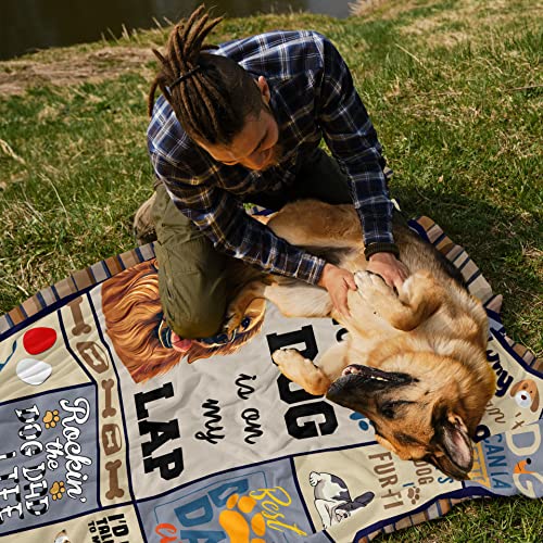 Qotuty Dog Dad Gifts for Men, Dog Dad Gifts Blanket 50"x60", Best Dog Dad Ever, Dog Father Gifts, Gifts for Dog Lovers, Dog Lover Gifts, Dog Owner Gifts for Men, Gifts for Dog Owners Throw Blankets