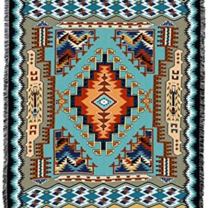 Pure Country Weavers Painted Hills Sky Blanket XL - Southwest Native American Inspired - Gift Tapestry Throw Woven from Cotton - Made in The USA (82x62)