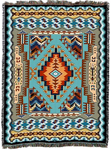 Pure Country Weavers Painted Hills Sky Blanket XL - Southwest Native American Inspired - Gift Tapestry Throw Woven from Cotton - Made in The USA (82x62)