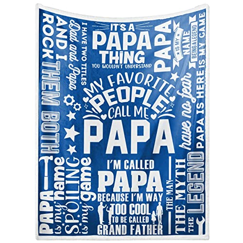 InnoBeta Gifts for Grandpa, Papa, Throw Fleece Blanket for Grandfather, Presents from Granddaughters Grandsons for Christmas, Birthday, Father's Day - 50" x 65" Best Papa Ever