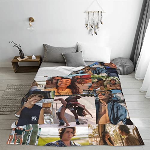 Putidadl Television Series Pogue Life,Outer Banks North Carolina Blanket Soft Cozy Throw Blanket Flannel Blankets for Bed Car Couch Living Room Travel50 x40, Black5