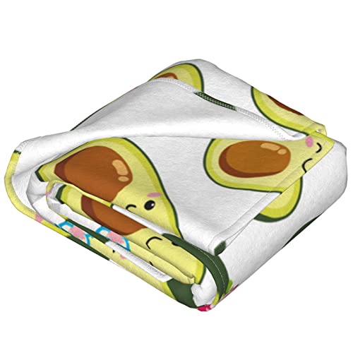 Cute Avocado Throw Blanket Comfort Lightweight Microfiber Flannel Blankets Couch Sofa Bed Blanket for Kids Teen Adults