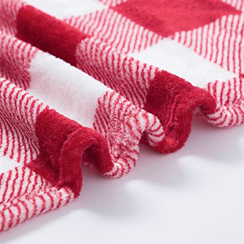 Topfinel Buffalo Plaid Throws Blanket,60 * 80 inch for Adult and Kids, Lightweight, Red and White Gingham Soft Throw Blanket for Couch, Bed, Sofa Luxurious Warm and Cozy for All Seasons