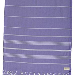 Bersuse 100% Cotton - Anatolia XL Throw Blanket Turkish Towel - 61 x 82 Inches, Dark Purple