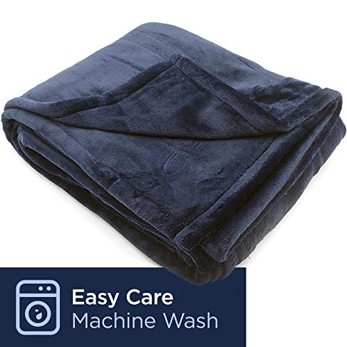 Dr Relief Electric Heated Throw Blanket Fleece with Controller, 4 Hours Auto Shut-Off, Fast Warming, Full-Body Comfort, Luxuriously Soft, Machine Washable, 50" x 60", Micromink for Cozy Couch or Bed