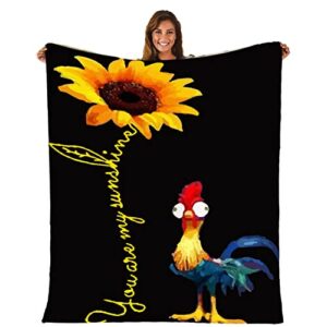 blanket chicken flower you are my sunshine fleece blanket foldrable throw blanket washable couch sofa fuzzy blanket reversible plush blanket beach blanket for home office