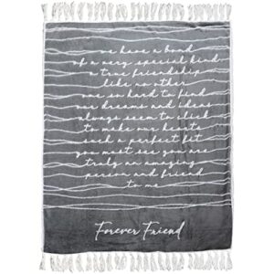 pavilion - forever friend 50" x 60" luxury sherpa tassel raised text throw blanket bestie best friend encouragement housewarming gift - threaded together