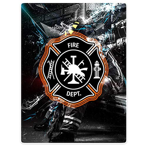 SXCHEN Blankets Plush Sofa Bed Throw Blanket Firefighter Fire Sign Firemen Hero Father's Day 60"x80"