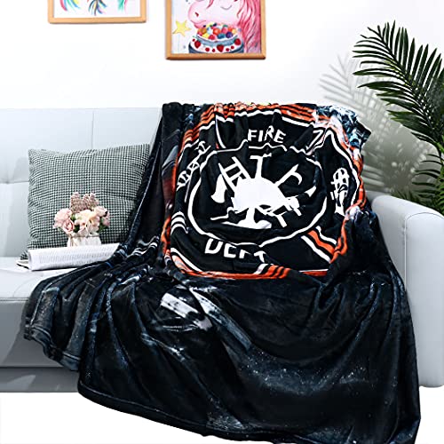 SXCHEN Blankets Plush Sofa Bed Throw Blanket Firefighter Fire Sign Firemen Hero Father's Day 60"x80"