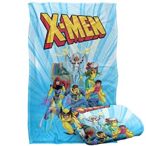 marvel blanket, 36"x58" x-men character group logo silky touch super soft throw blanket