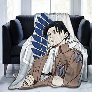 levi ackerman soft and comfortable warm fleece blankets beach blanket picnic blankets throw blankets (60"x50")