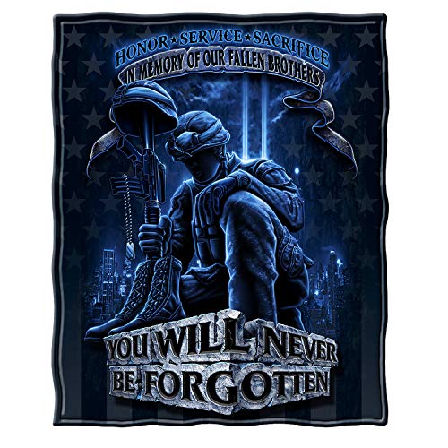 Erazor Bits Throw Blanket 50 x 60| Never Forget Fallen Soldier Throw Blanket MM110-TB