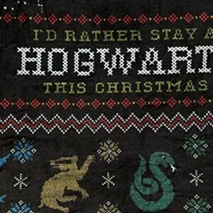 Northwest Harry Potter I'd Rather Stay at Hogwarts Holiday Plush Throw Blanket 46' x 60'