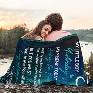 Son Gifts from Mom, Son Blanket 60"x50", Birthday Gifts for Son, Best Gifts Ideas for Grown Son , Bonus Son Gifts for Men Valentines Anniversary Fathers Day Christmas, to My Son Throw Blankets