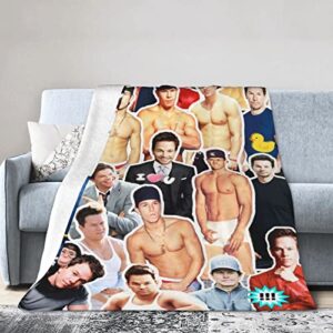 Blanket Mark Wahlberg Soft and Comfortable Warm Fleece Blanket for Sofa, Office Bed car Camp Couch Cozy Plush Throw Blankets Beach Blankets