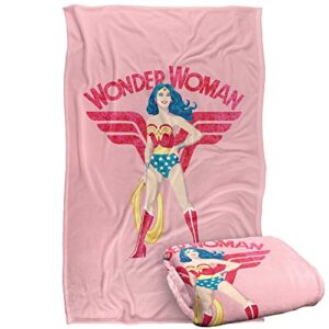 wonder woman ww sparkle silky touch super soft throw blanket 36" x 58"