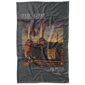 logovision pink floyd blanket, 36"x58", faded animals, fleece blanket