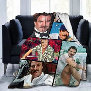 xcrupyt super soft flannel throw tom selleck blanket soft cozy fleece merchandise for sofa bed 50"x40"