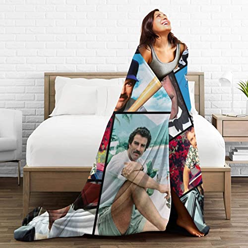 XCRUPYT Super Soft Flannel Throw Tom Selleck Blanket Soft Cozy Fleece Merchandise for Sofa Bed 50"X40"