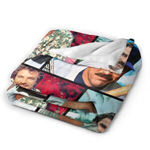 XCRUPYT Super Soft Flannel Throw Tom Selleck Blanket Soft Cozy Fleece Merchandise for Sofa Bed 50"X40"