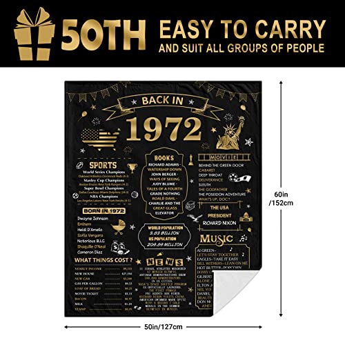 51st Birthday Gifts for Women Men Blanket, Mens 51st Birthday Gift Ideas, Gifts for 51 Year Old Women, 51 Year Old 1972 Birthday Gifts for Women, Happy 51st Birthday Decorations Throw Blanket 60"x50"