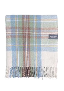 the tartan blanket co. recycled wool knee blanket stewart muted blue tartan 28" x 65"