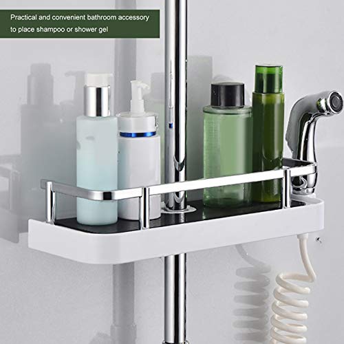 Shower Caddy Shower Rack, ABS Shower Rod Storage Shelf Organizer Easy To Install for 24mm Hole in Diameter for Storage Of Bathroom Items