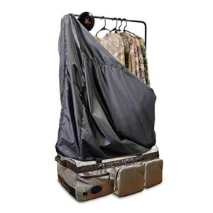 Scent Crusher Halo Series Covert Closet - Roller Bag Converts to Portable Closet, Includes The Halo Battery-Operated Generator to Remove Odors on Hunting Gear and Equipment