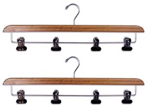 set of 2-super duper sturdy bamboo kilt hangers