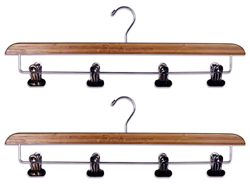 Set of 2-Super Duper Sturdy Bamboo Kilt Hangers