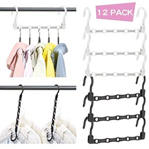 closet organizers and storage, 12 pack of space-saving closet organizers and storage hangers, sturdy and stackable, multifunctional closet storage hangers, essential hangers for dormitories