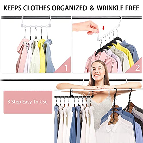 Closet Organizers and Storage, 12 Pack of Space-Saving Closet Organizers and Storage Hangers, Sturdy and Stackable, Multifunctional Closet Storage Hangers, Essential Hangers for Dormitories