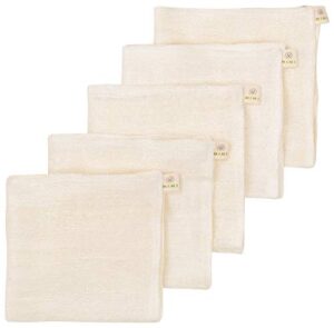 mimi organic & natural life, mimi organic 100 natural mulberry silk hand face yoga towel 2 layer | newborn baby and woman heavenly soft washcloth 12x12in 1pc, off-white no bleached dyed