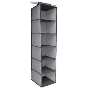 home basics sb39011 hanging closet organizer, 6 shelf, grey