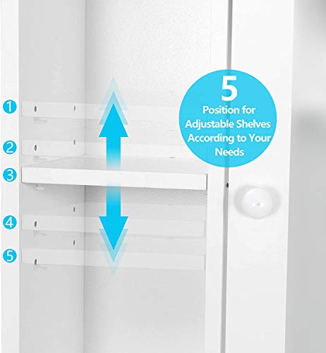 SUPER DEAL New Version Over-The-Toilet Bathroom Storage Cabinet Freestanding Wooden Bathroom Organizer w/Adjustable Shelves