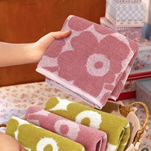 Jacquotha Decorative Hand Towels 4 Pack (Pink & Yellow) - Sun Floral Hand Towel Set for Girls Women, Soft and Quick Drying