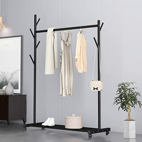 n/a Metal Hanger Marble Hanger Floor Bedroom Living Room Hanging Clothes Modern and Simple (Color : Black, Size : 169 * 120 * 46cm)