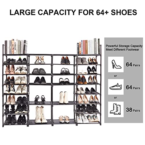 Mavivegue 9 Tiers Shoe Rack Tall Shoe Organizer Shoe Storage Shoe Rack, 8 Tier Large Shoe Rack Organizer