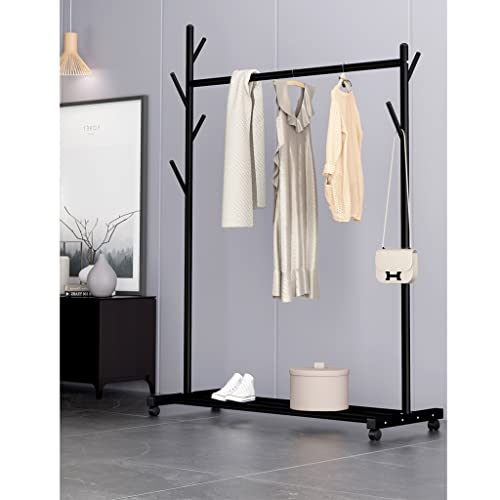 n/a Metal Hanger Marble Hanger Floor Bedroom Living Room Hanging Clothes Modern and Simple (Color : Black, Size : 169 * 80 * 46cm)