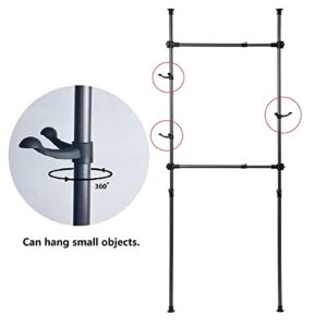 2 Tier Adjustable Clothing Rack,Double Rod Clothing Rack,Free Standing Clothing Racks for Hanging Clothes,Handbags