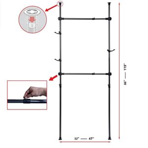 2 Tier Adjustable Clothing Rack,Double Rod Clothing Rack,Free Standing Clothing Racks for Hanging Clothes,Handbags