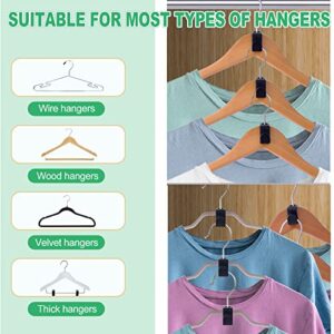 JIDAVN 50Pcs Clothes Hanger Connector Hooks Hanger Space Saving Closet Organizer Space Closet Hanger (Black)