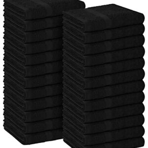 Avalon Salon Towels – 24 Pack Black Hand Towels 100% Cotton Spa Towels – 16x27 inches Highly Absorbable Facial Towels Gym Towels Hair Towels and Face Towels Bulk Small Towels (Non Bleach Proof)