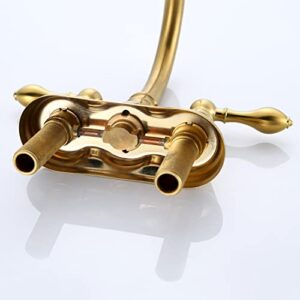 Derengge F-4501-CS Two Handle Bathroom Sink Faucet with Pop up Drain,Meets cUPC NSF 61-9 AB1953,Brushed Gold